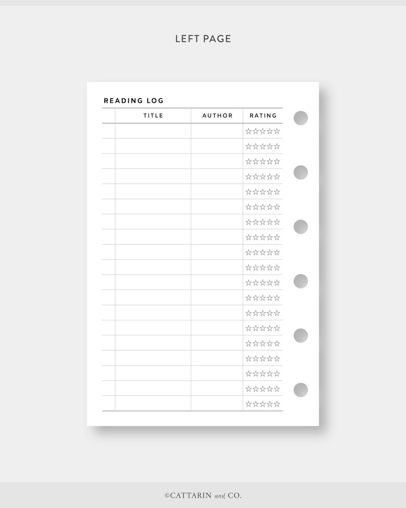 Pocket, Reading Journal, Log Printable Set | Book Review, List | Simple ...