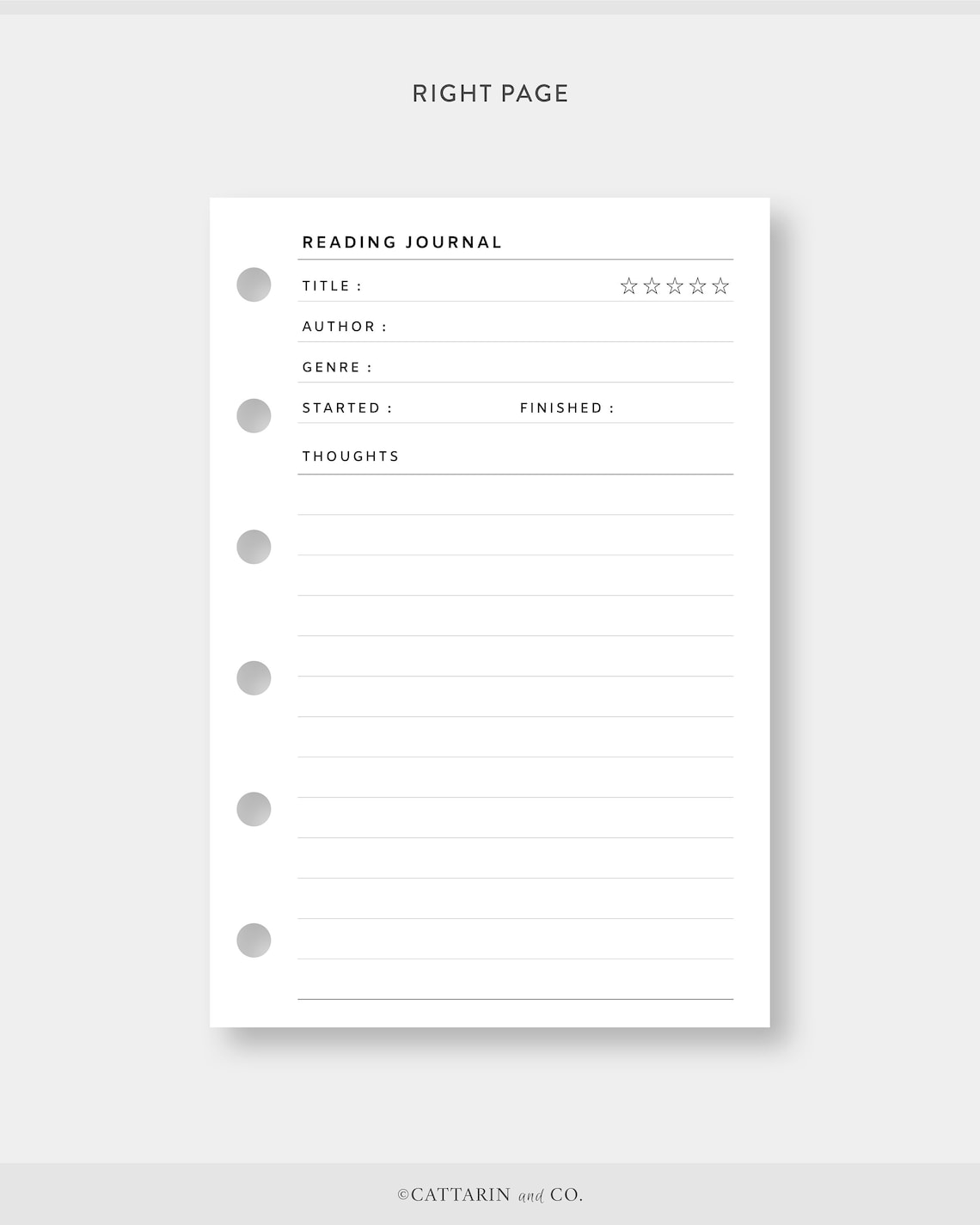 Pocket, Reading Journal, Log Printable Set | Book Review, List | Simple ...