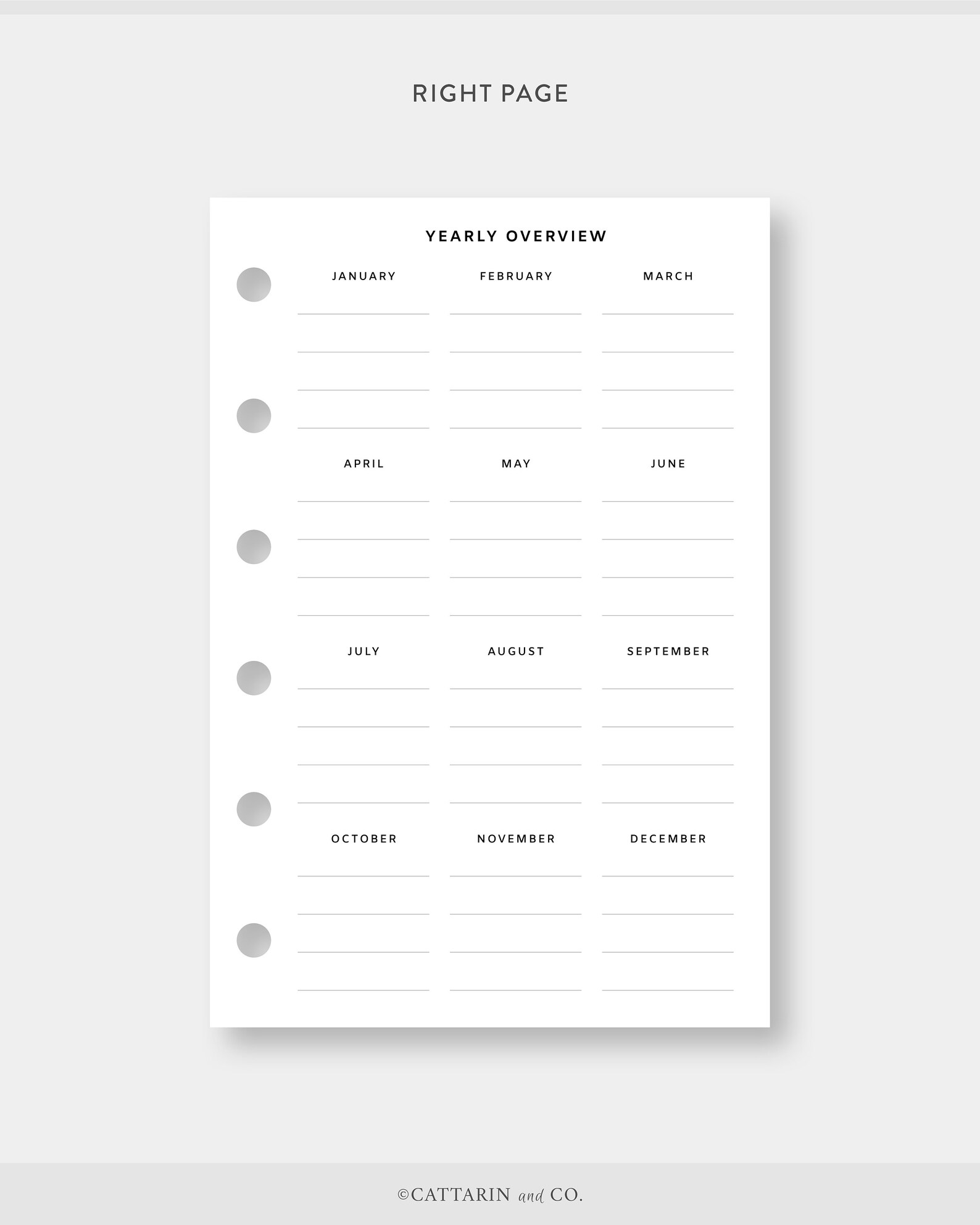 Pocket, Yearly Overview Printable | Year at a Glance | Annual Planner ...