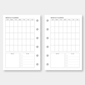 Pocket, Undated Monthly Planner Printable | Month on One Page | to Do ...