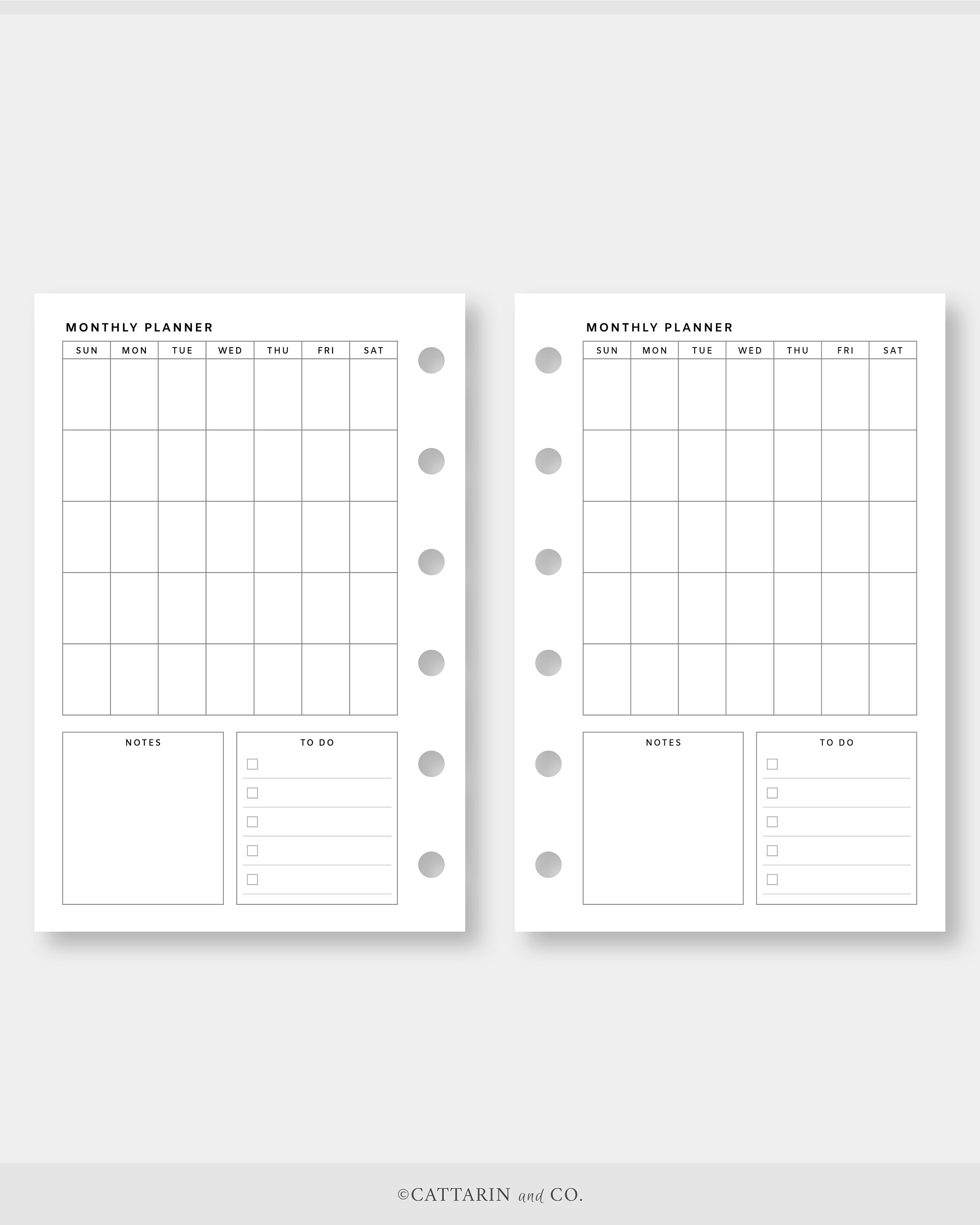 Pocket, Undated Monthly Planner Printable Month on One Page to Do ...