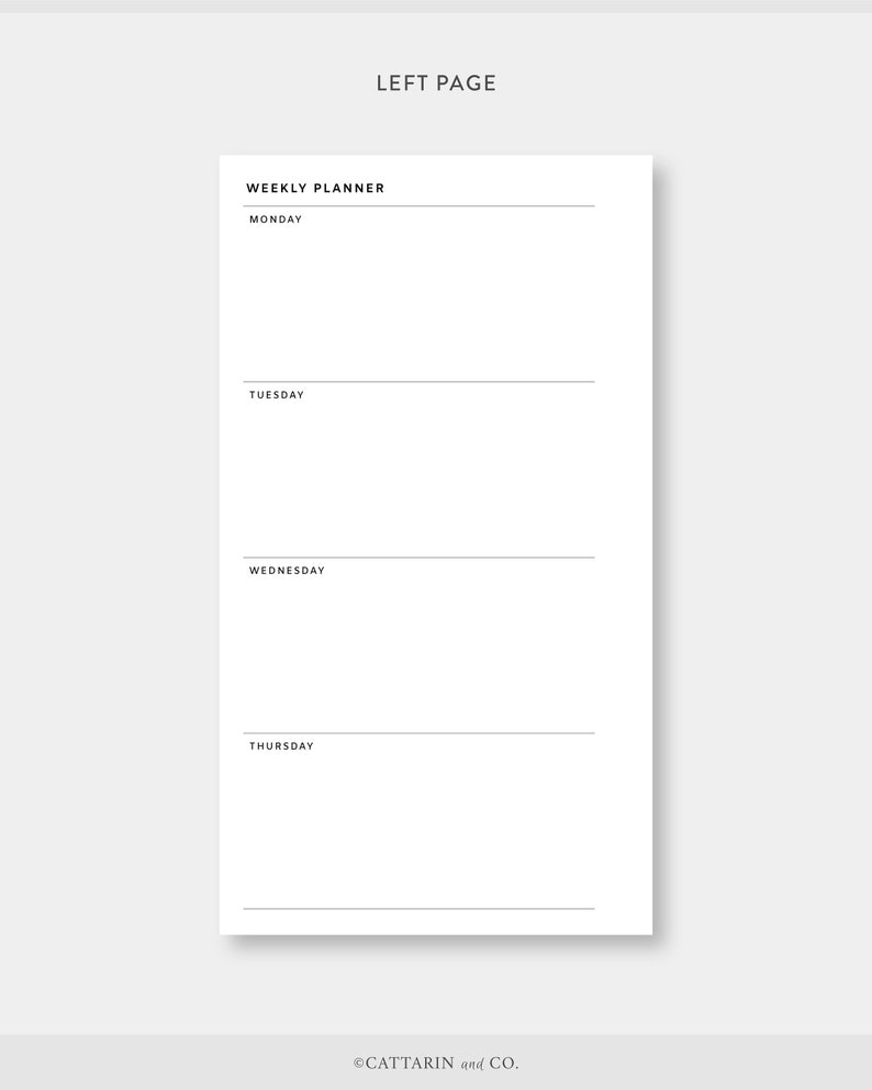 Personal, Weekly Planner Printable | Week on Two Pages | Undated ...