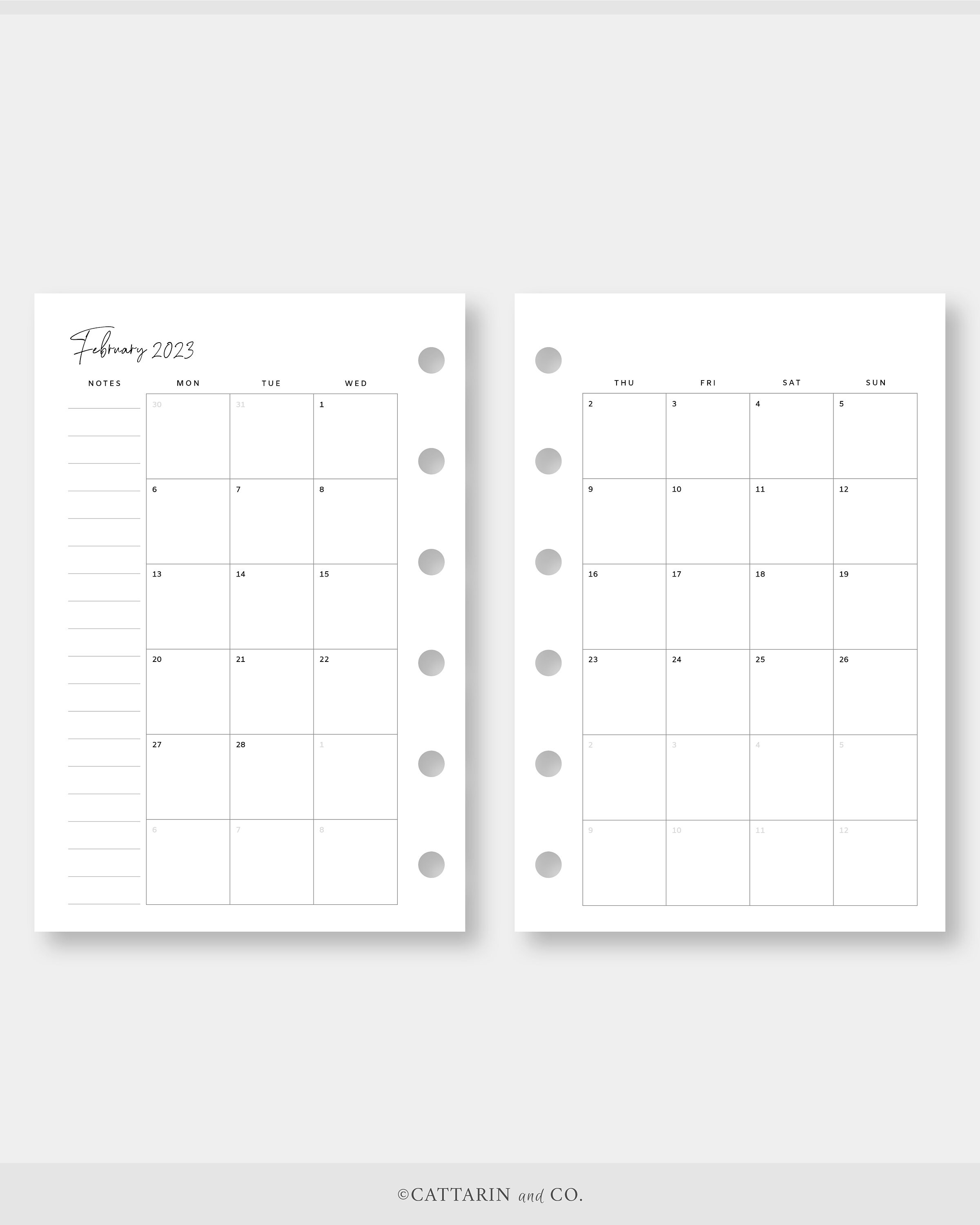Pocket 2022 2023 Monthly Planner Printable Calendar on Two - Etsy Sweden