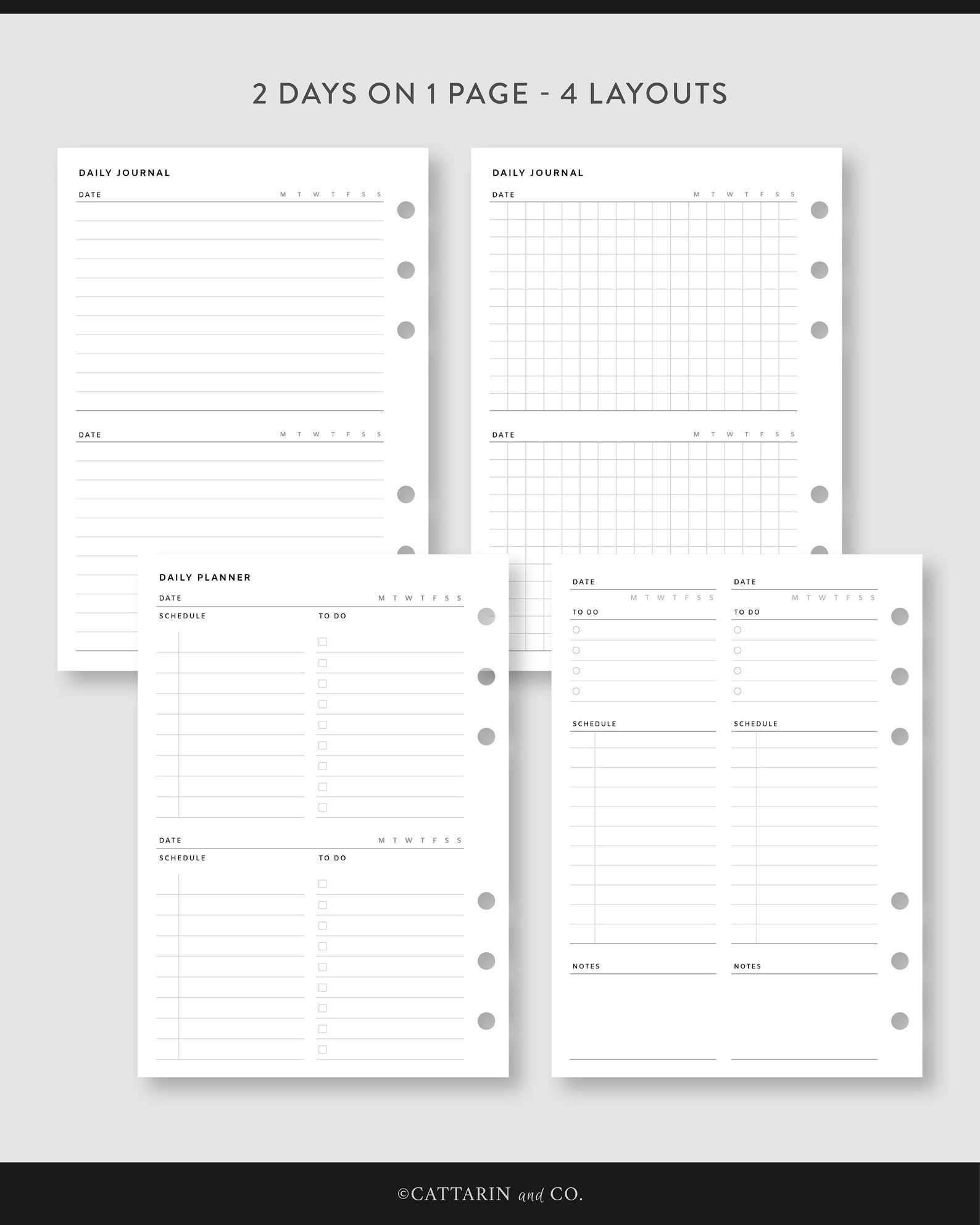 A6, Undated Planner Bundle | Printable Planner Kit | Yearly, Monthly ...