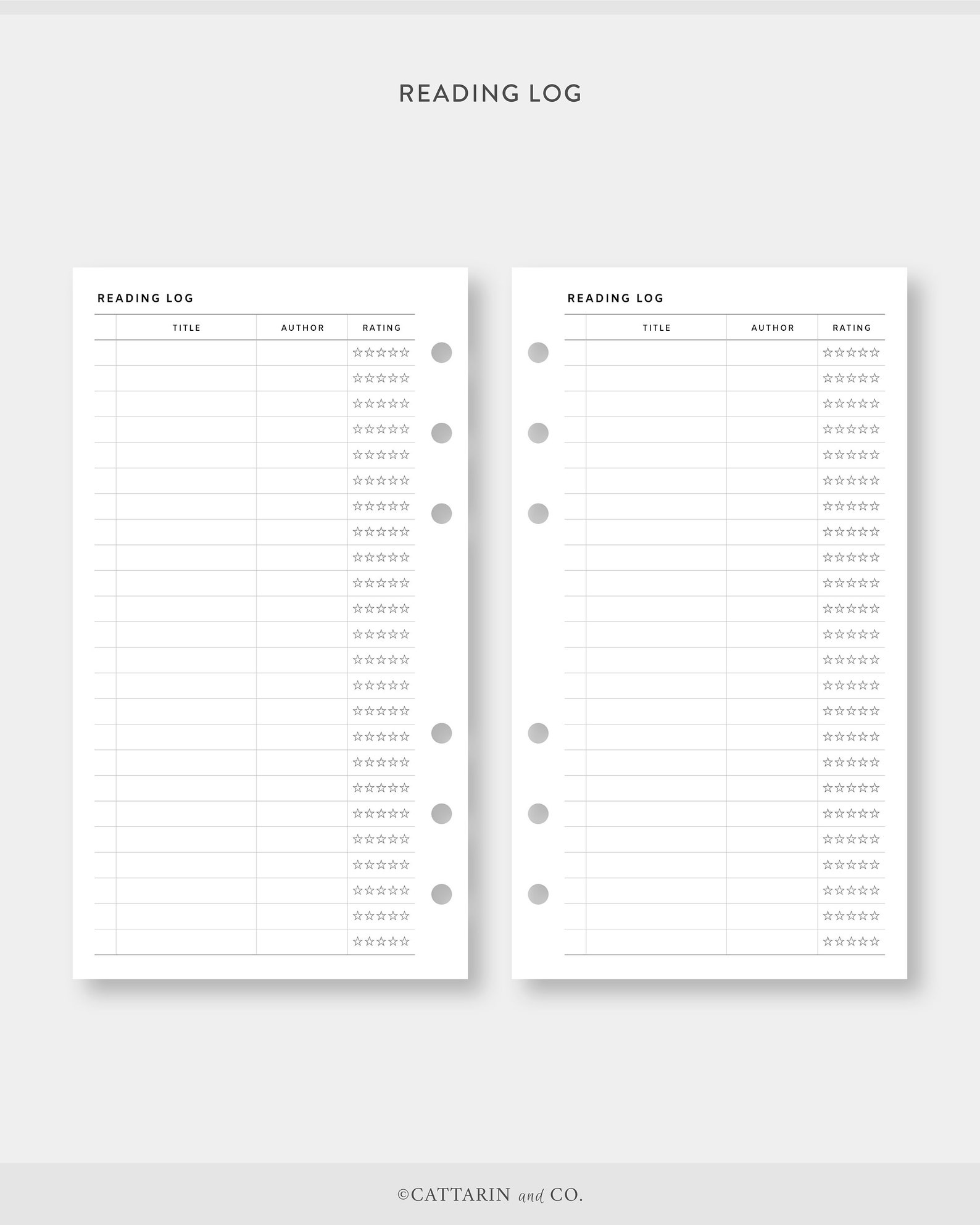 Personal, Reading Journal, Log Printable Set | Book Review, List ...