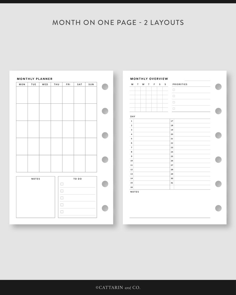Pocket, Undated Planner Bundle | Printable Planner Kit | Yearly ...
