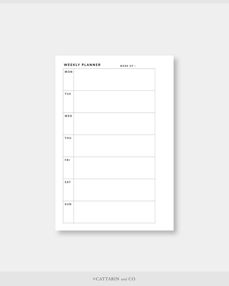Pocket, Weekly Planner Printable Grid Paper Week on Two Pages Undated ...