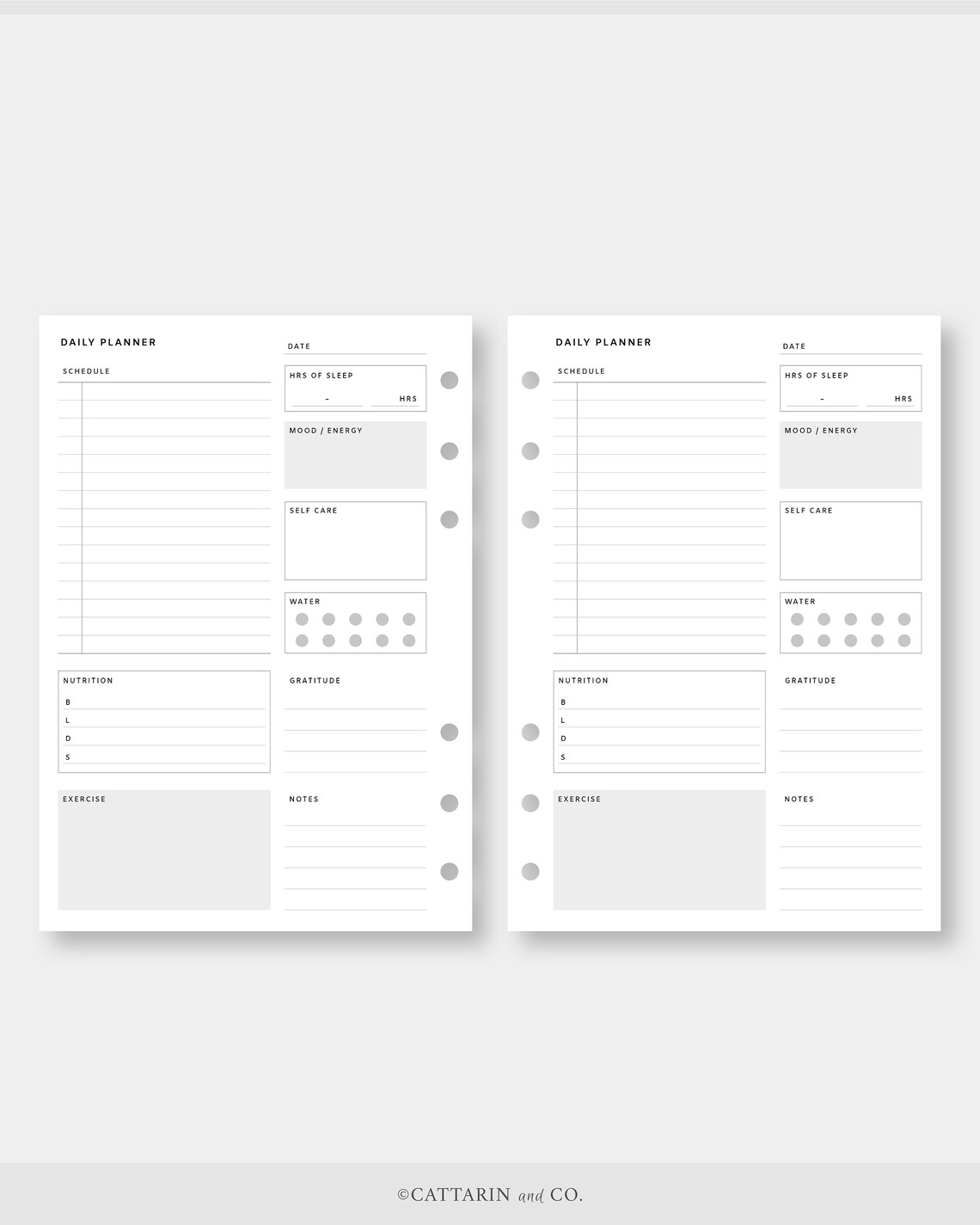 Personal Wide Wellness Daily Planner Printable Day on One - Etsy