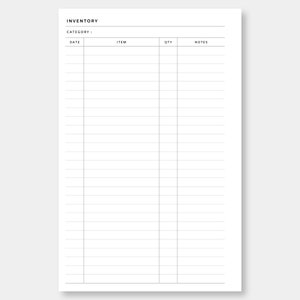 Half Letter, Inventory Tracker Printable | Inventory Log List Vertical ...