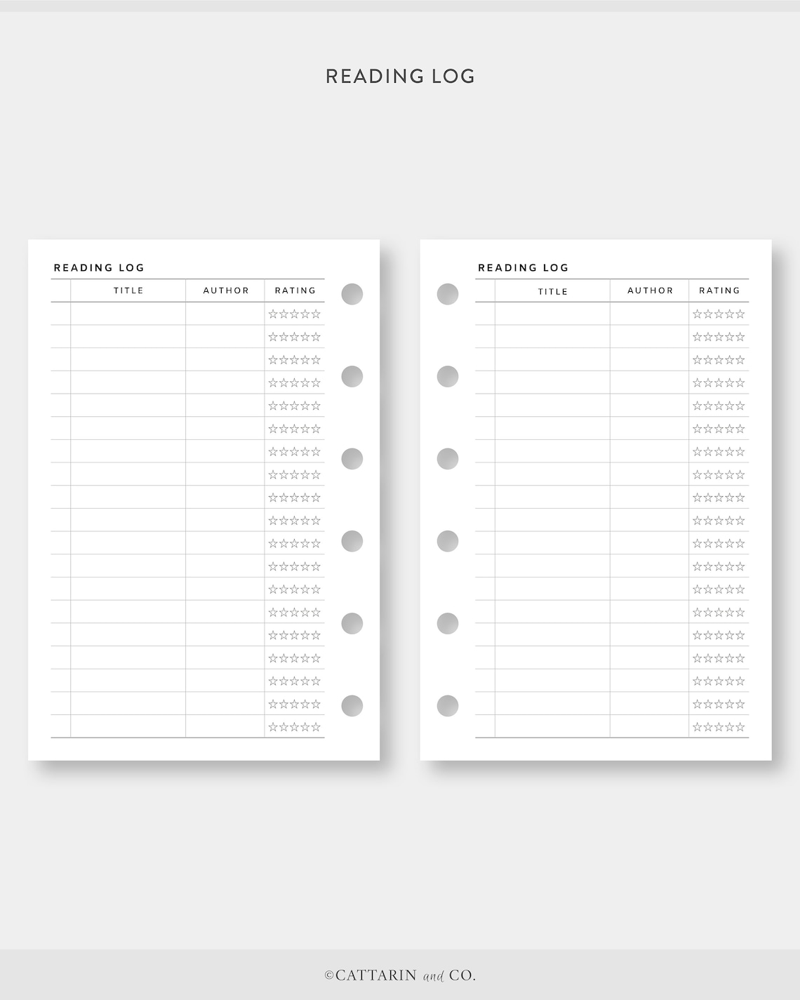 Pocket, Reading Journal, Log Printable Set | Book Review, List | Simple ...