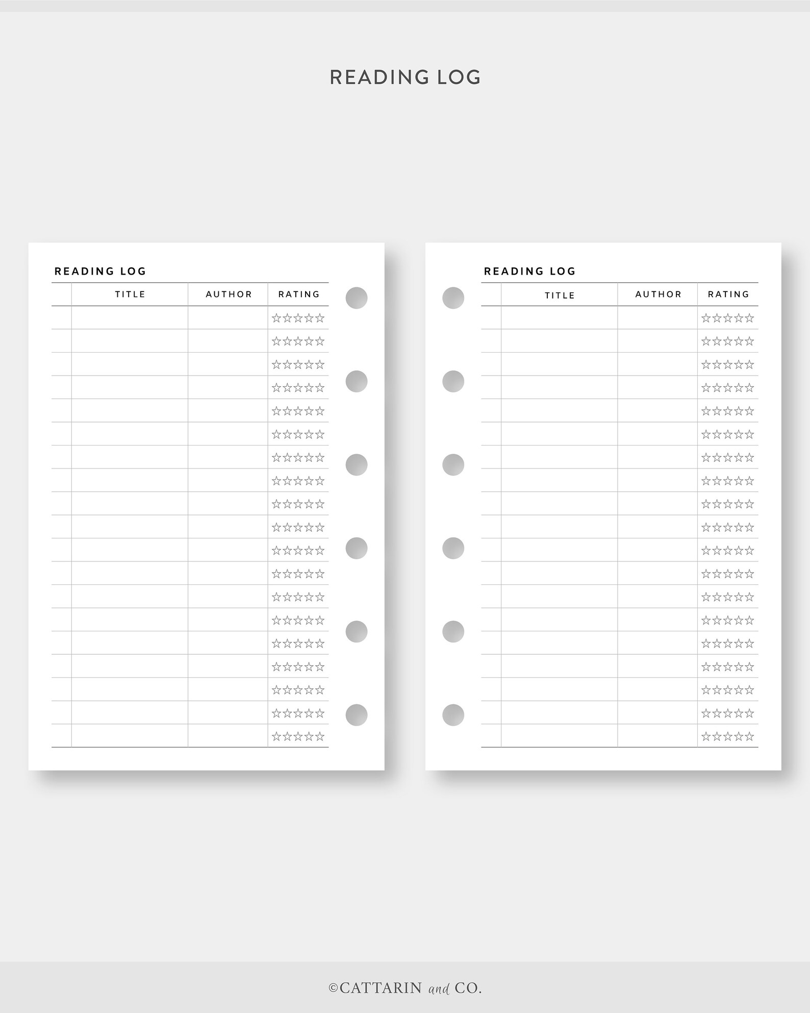Pocket, Reading Journal, Log Printable Set | Book Review, List | Simple ...