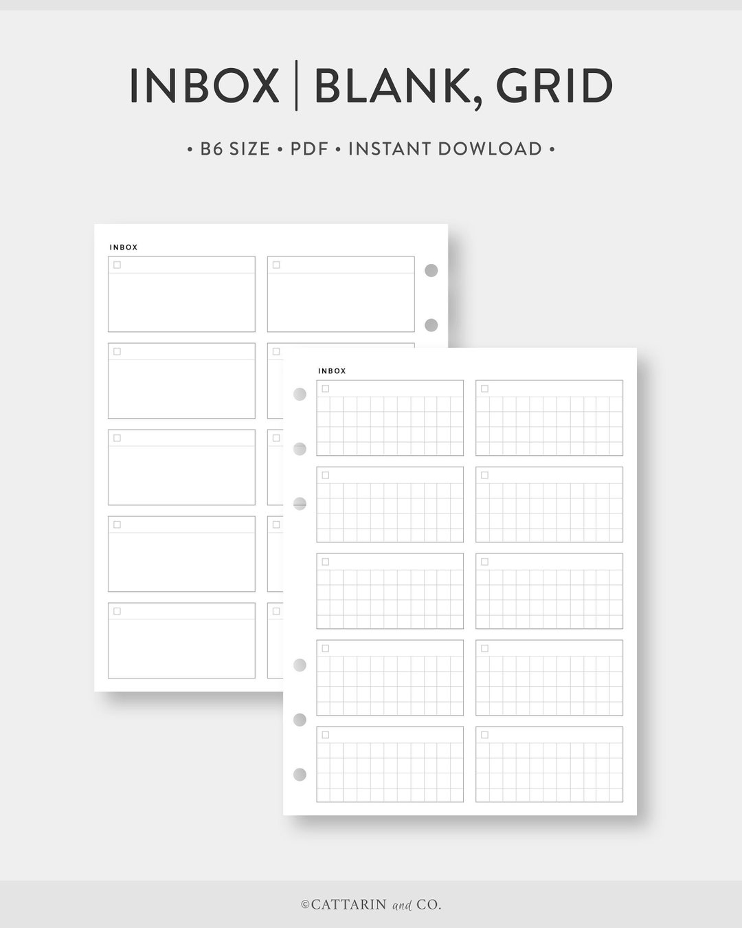 B6 Inbox Dashboard Printable Blank Grid Layout Inbox - Etsy