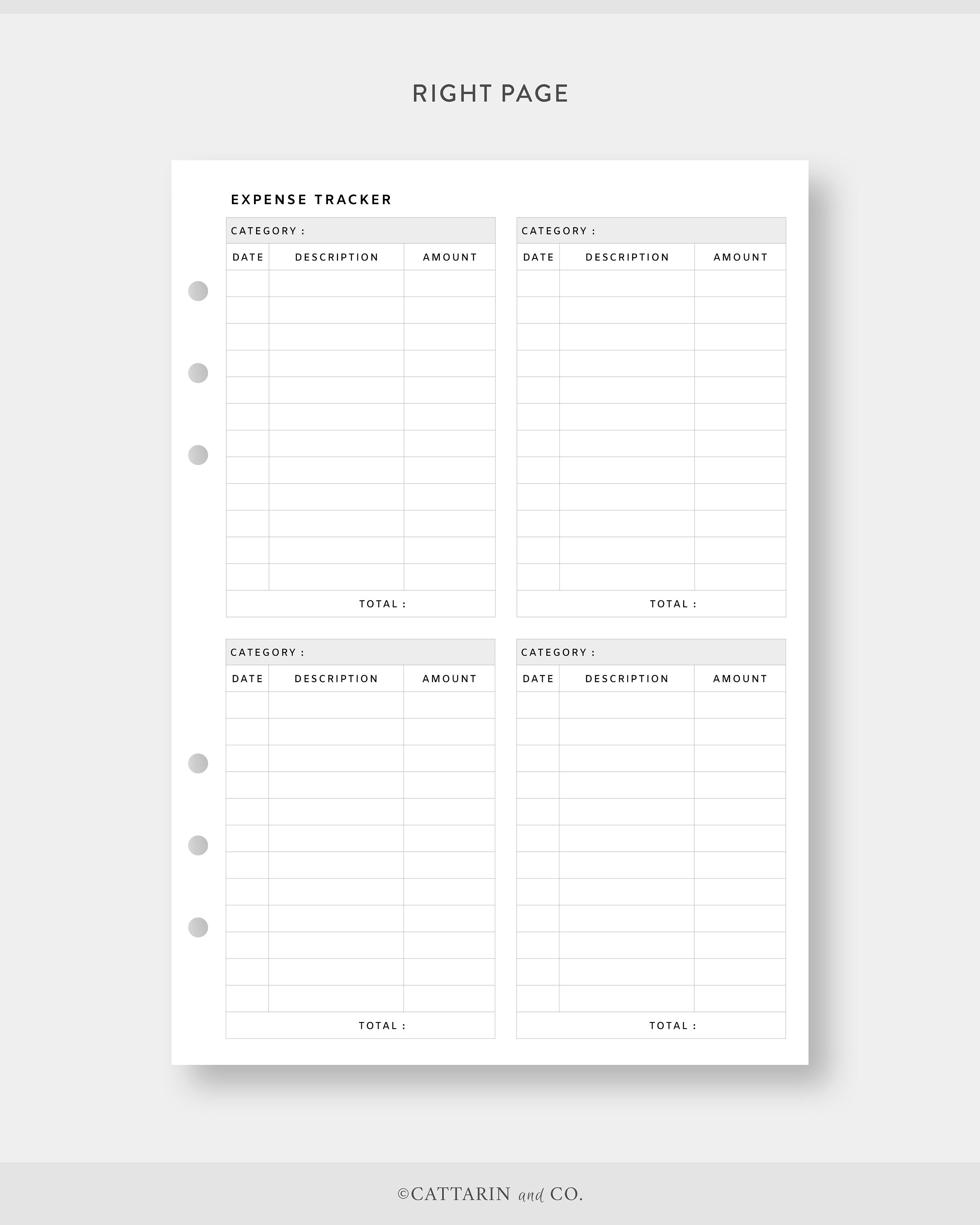 A5, Expense Tracker Printable Spending Log, Purchase Recorder, Spending ...