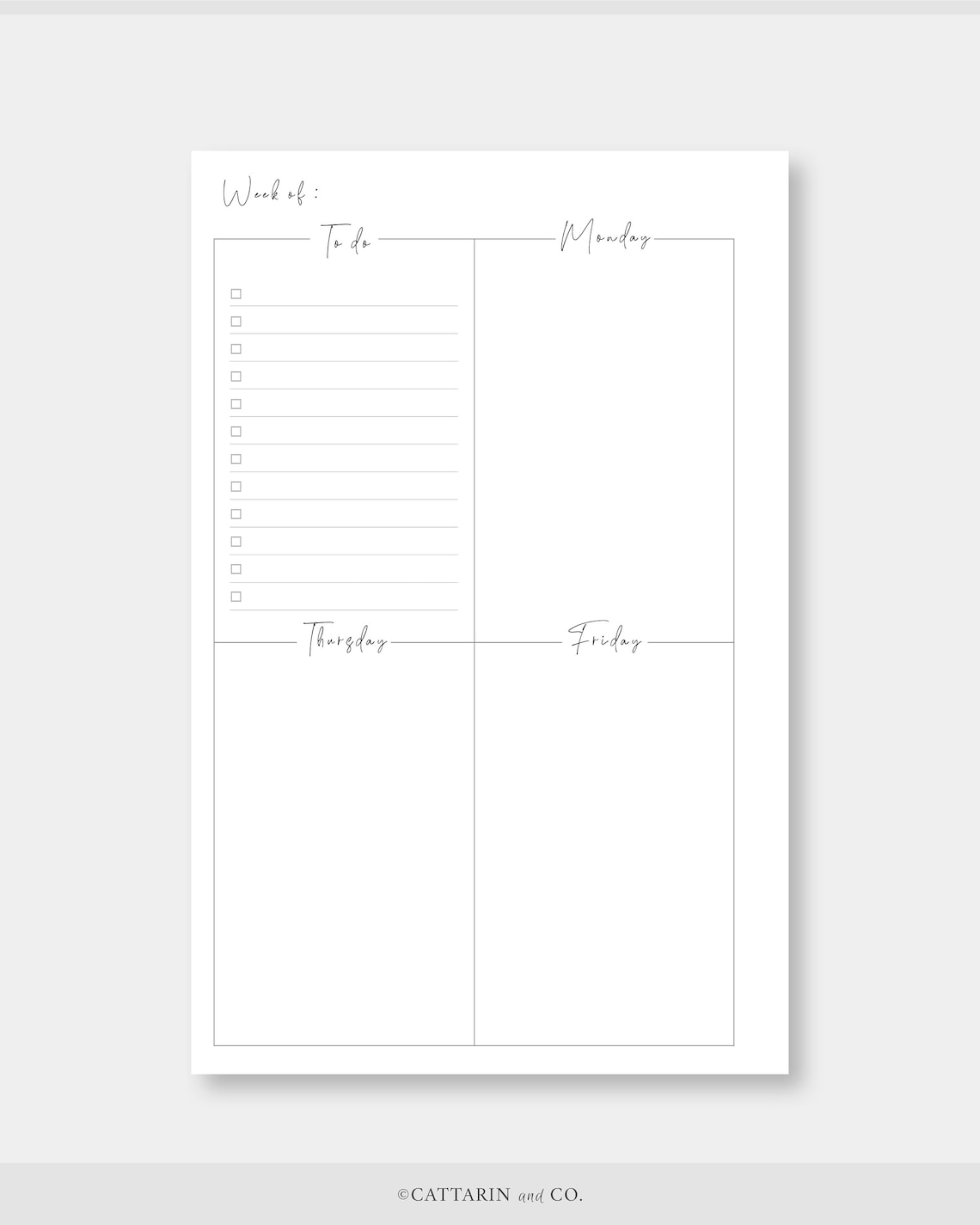 Half, Weekly Planner Printable Week on Two Pages Wo2p Undated Template ...
