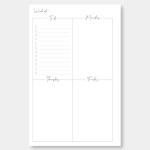 Half, Weekly Planner Printable | Week on Two Pages Wo2p | Undated ...