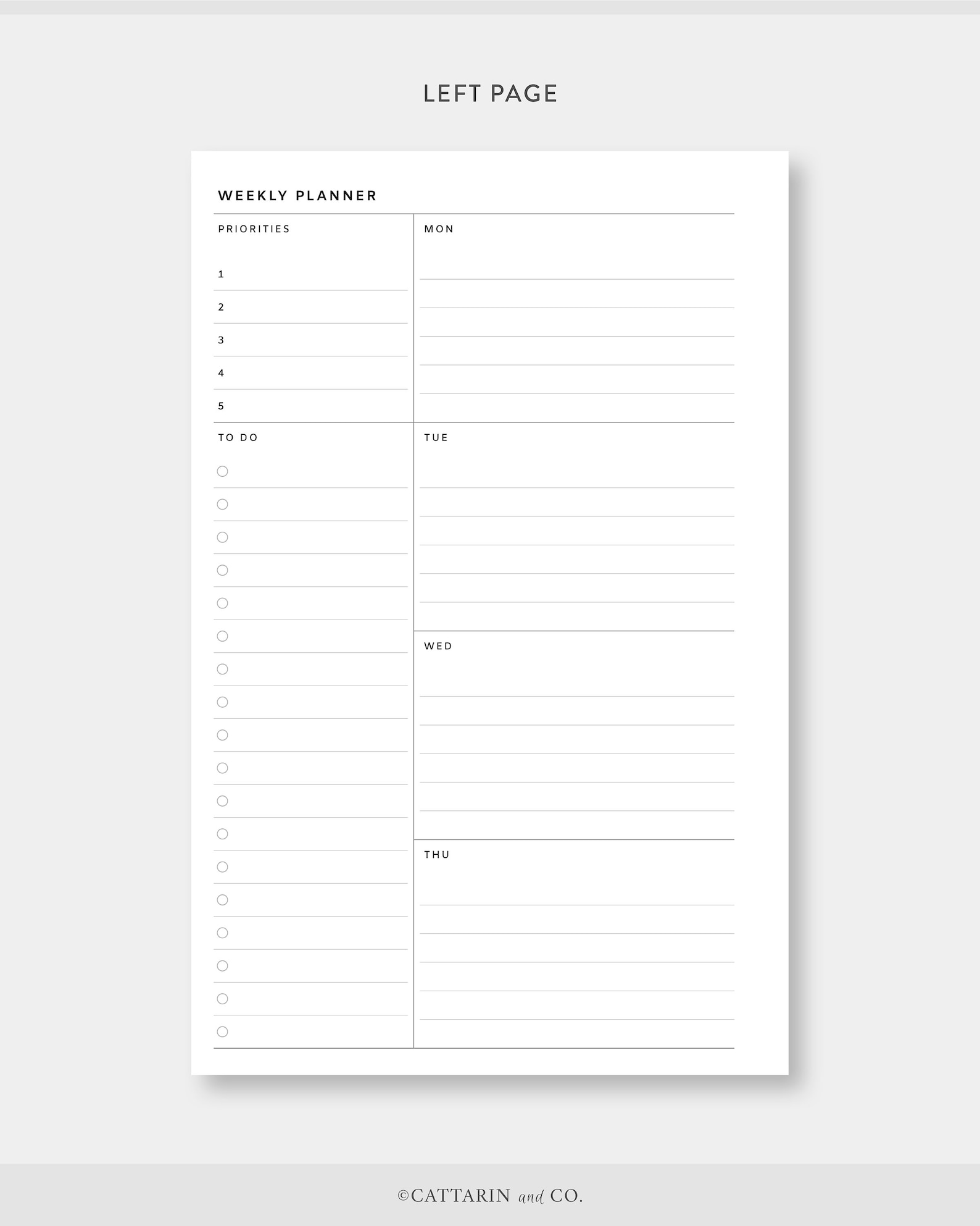 Half Letter, Weekly Planner Printable | Week on Two Pages | Effective ...