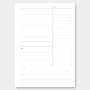 A5 Weekly Planner Printable Week on Two Pages Effective | Etsy
