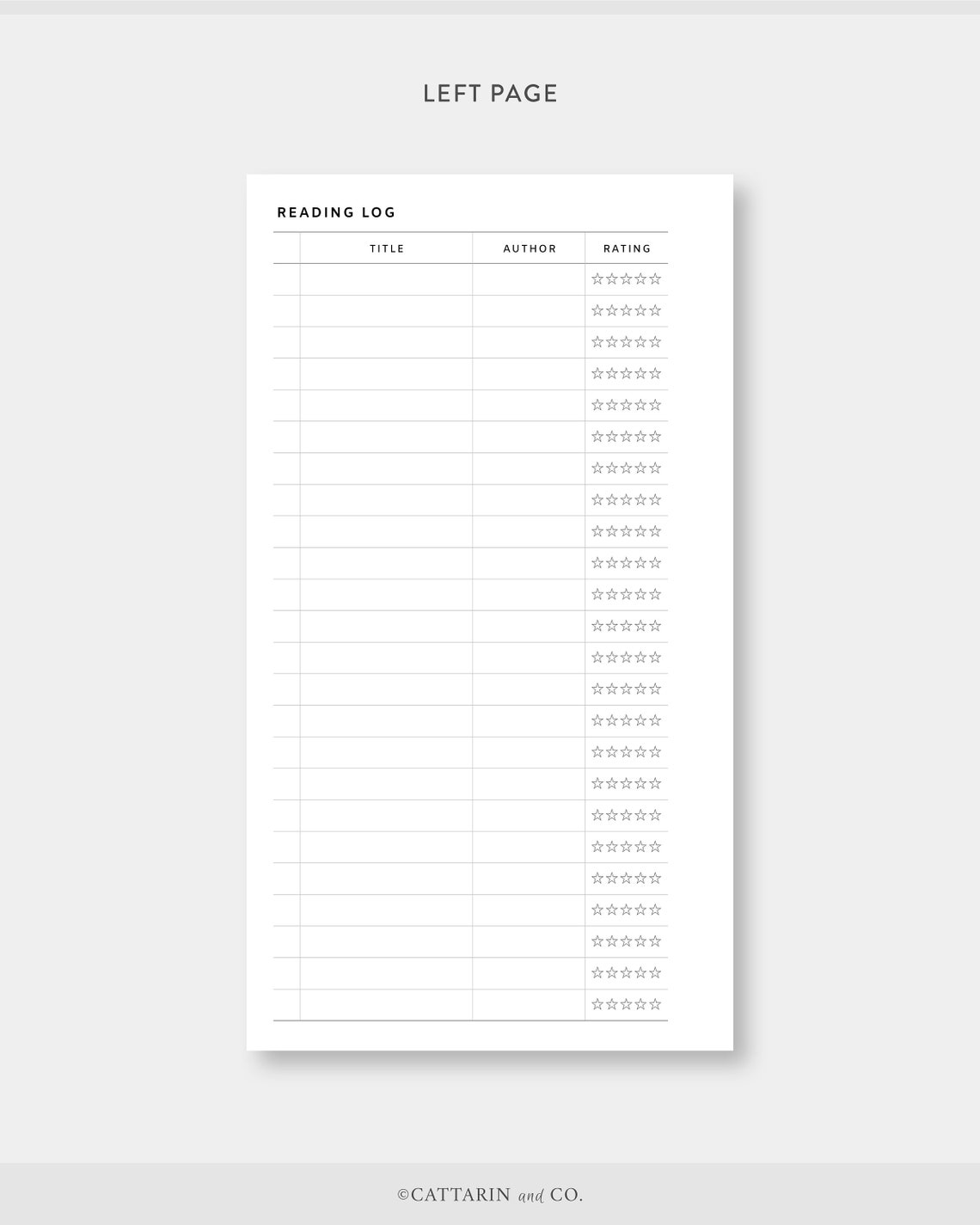 Personal, Reading Journal, Log Printable Set | Book Review, List ...