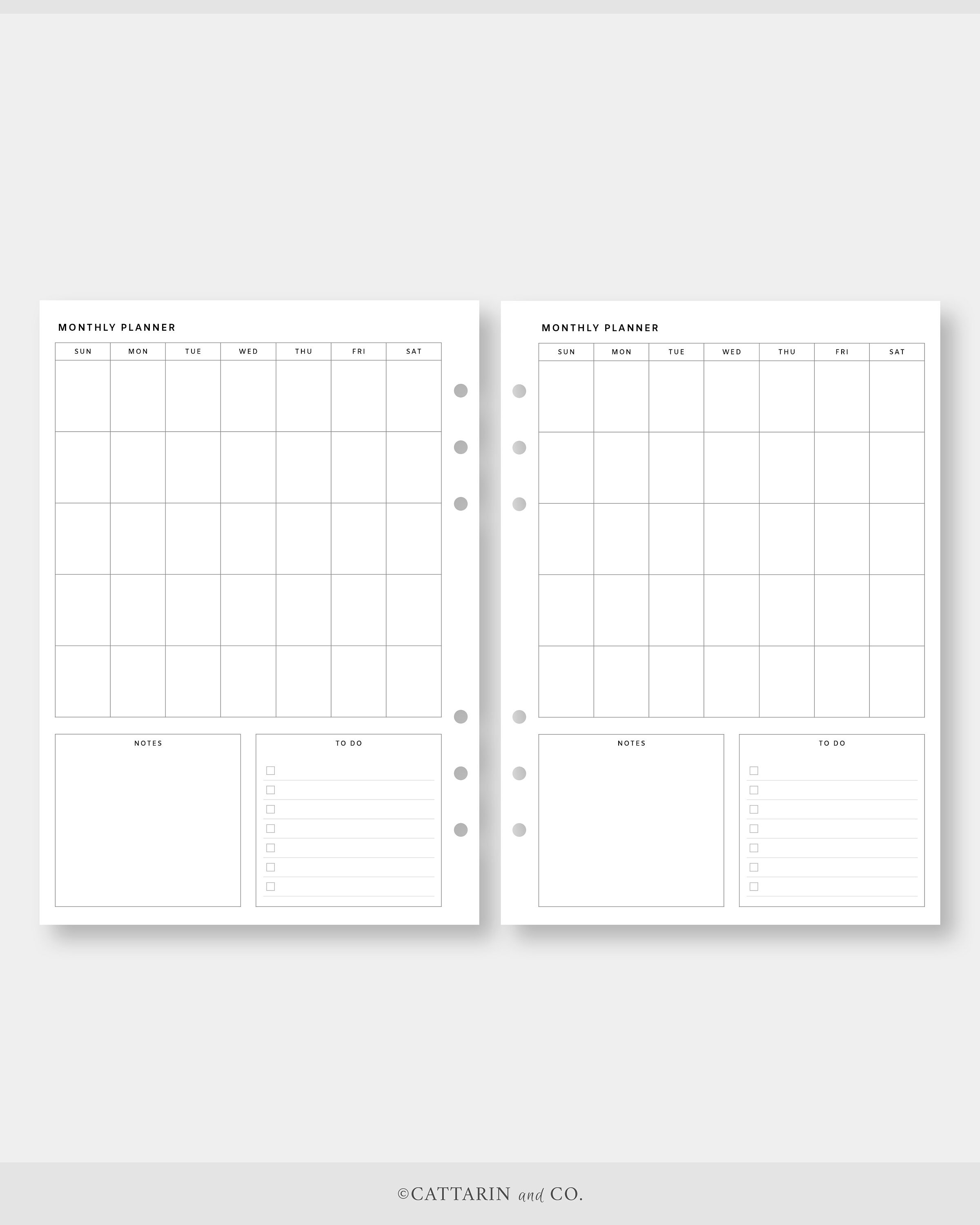 A5, Undated Monthly Planner Printable | Month on One Page | to Do List ...