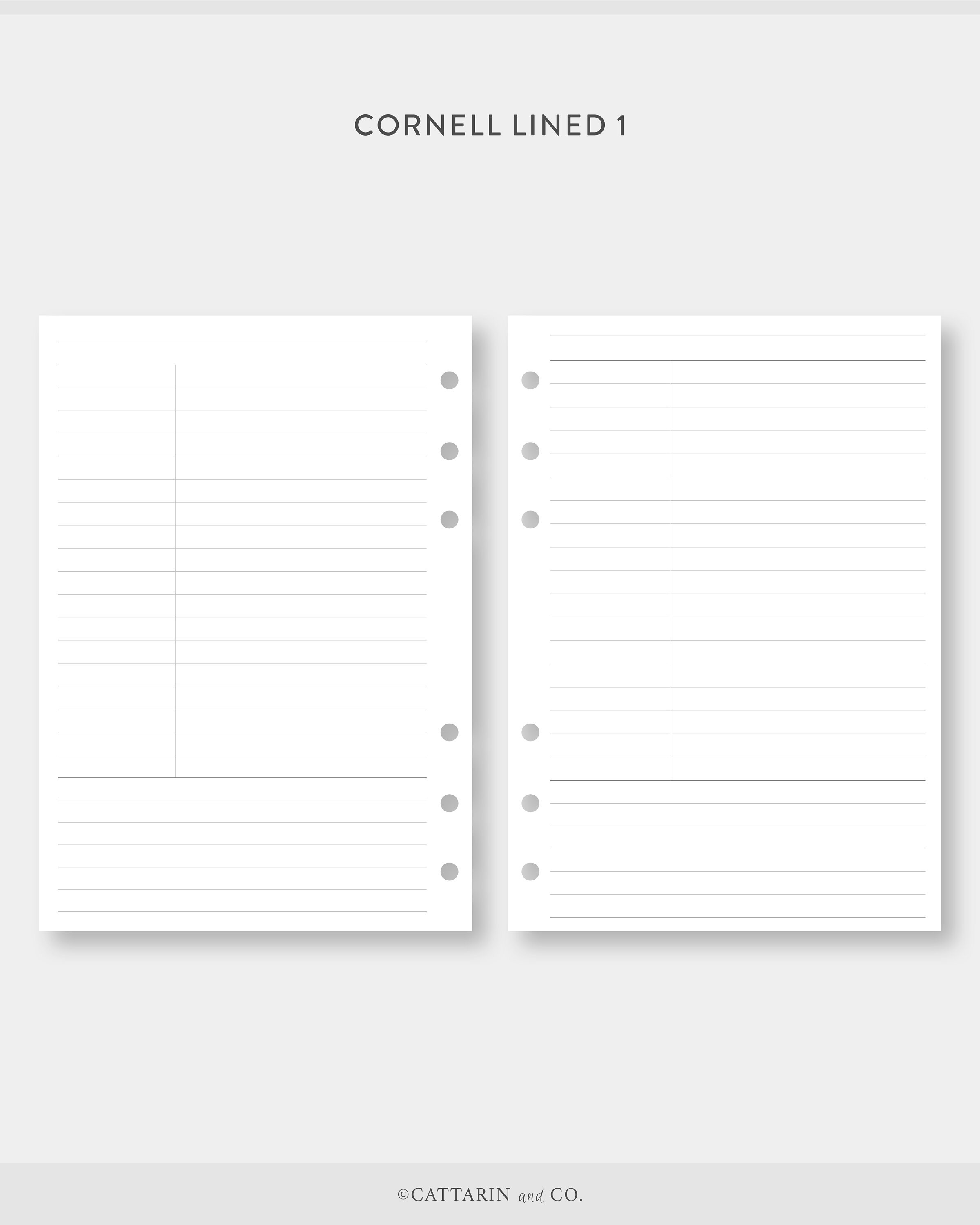 Personal Wide, Cornell Notes Template | Grid, Lined Paper | College ...