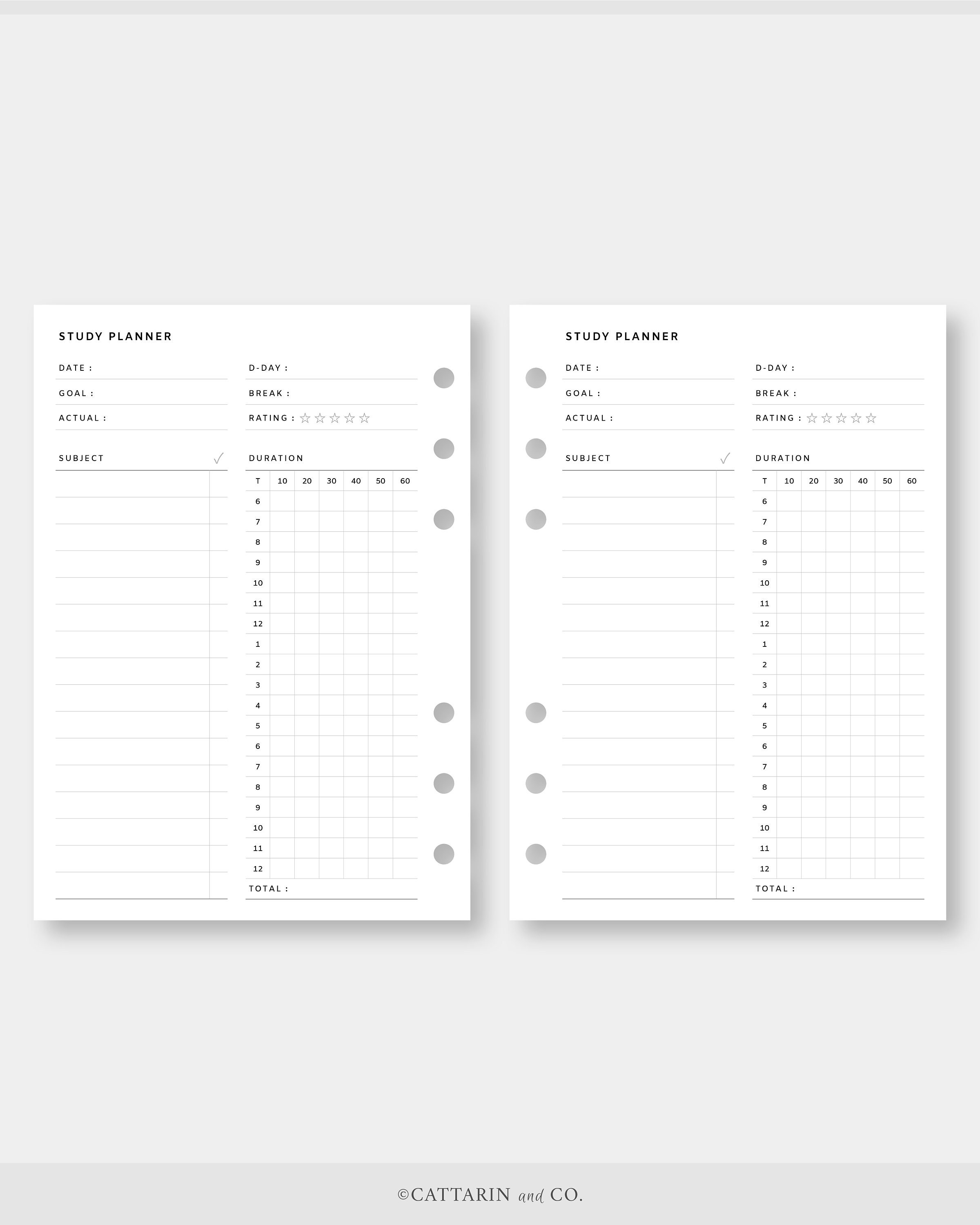 A6 Study Planner Printable Daily Study Session Template 5 - Etsy