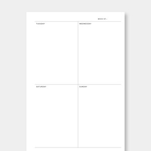 A5, Weekly Planner Printable | Week on Two Pages | Undated Template ...