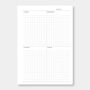 Personal Wide, Weekly Planner Printable | Vertical Grid | Week on Two ...
