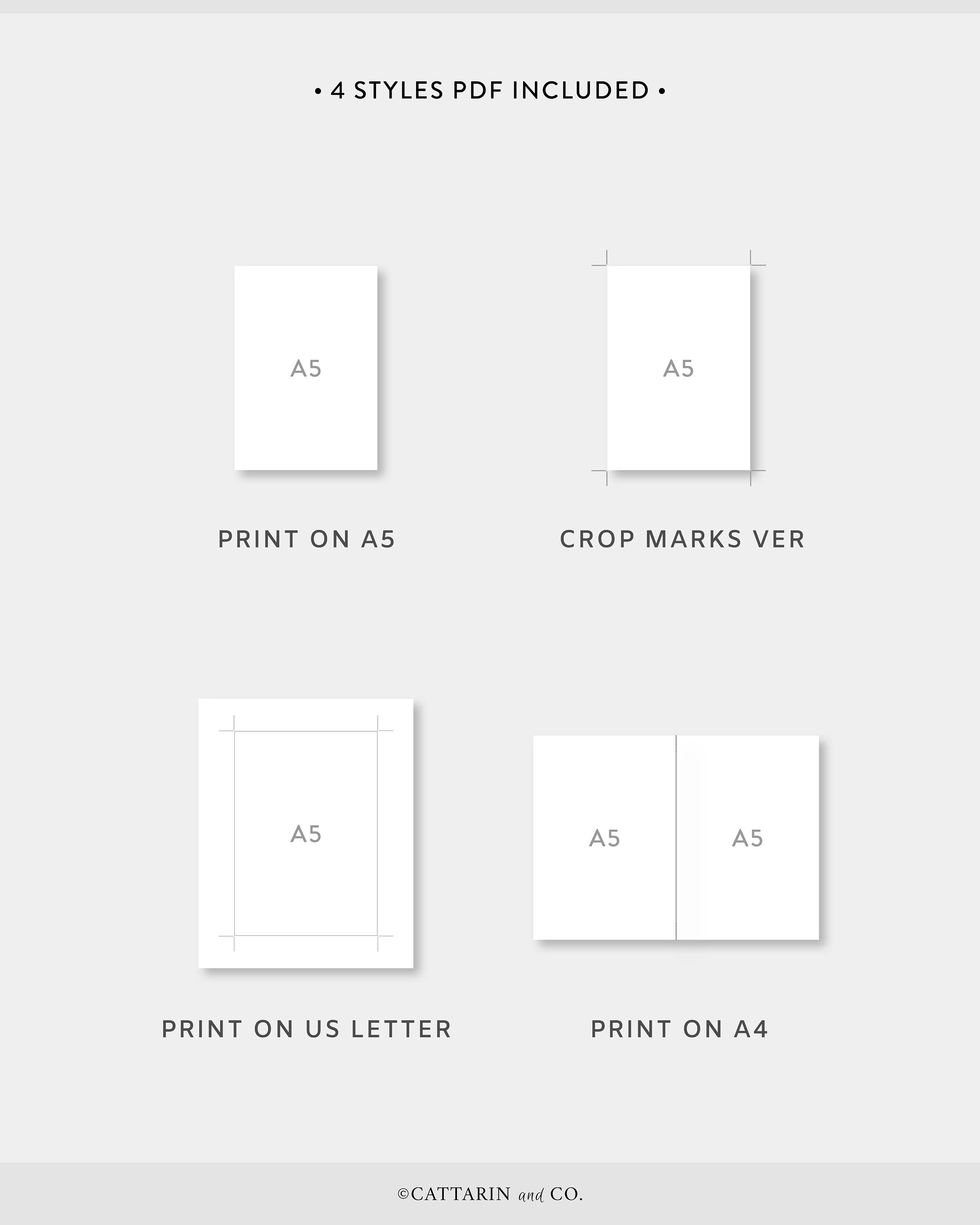 A5, Weekly Planner Printable | Vertical Grid | Week on Two Pages ...