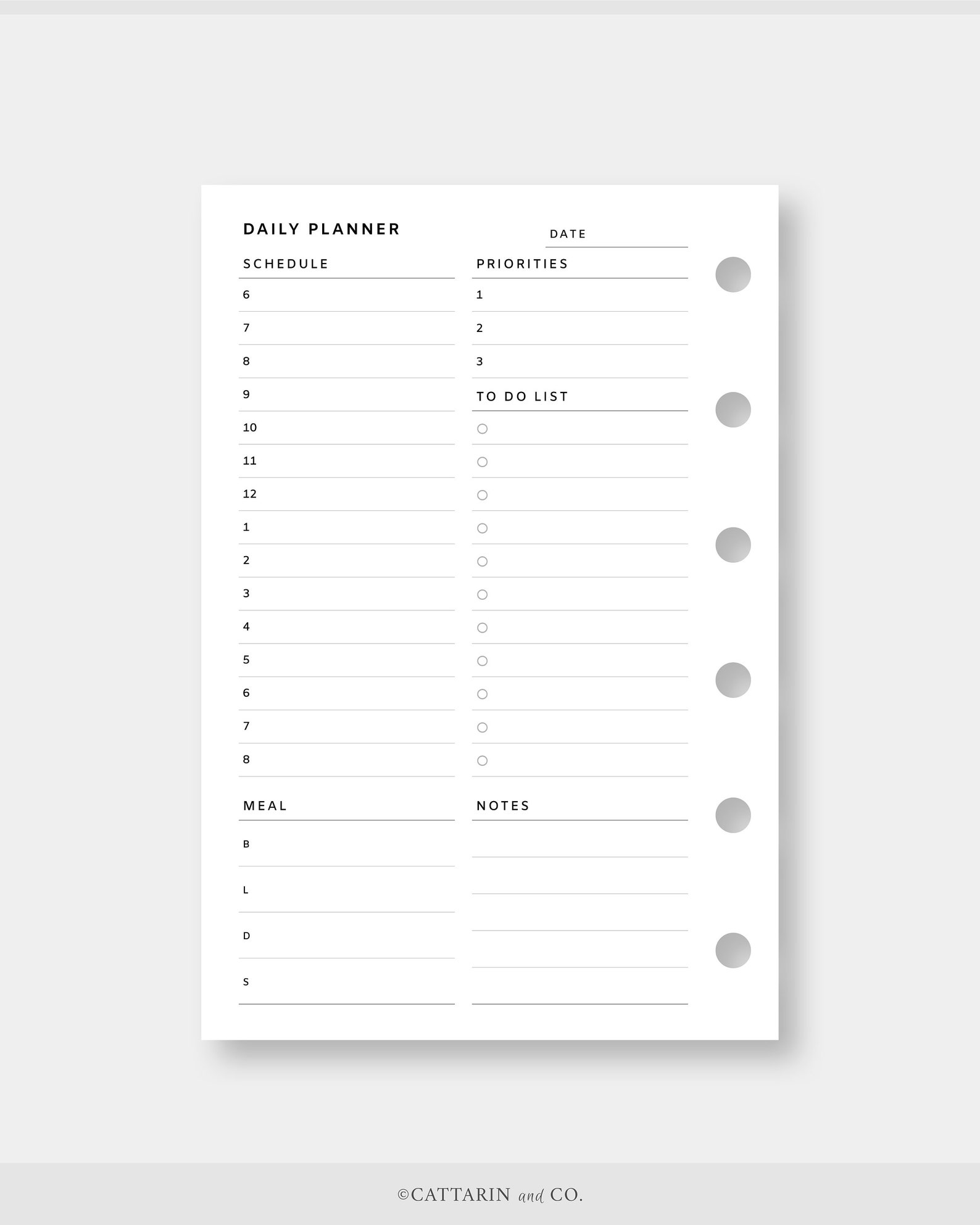 Pocket, Daily Planner Printable Fillable , Editable Day on One Page ...