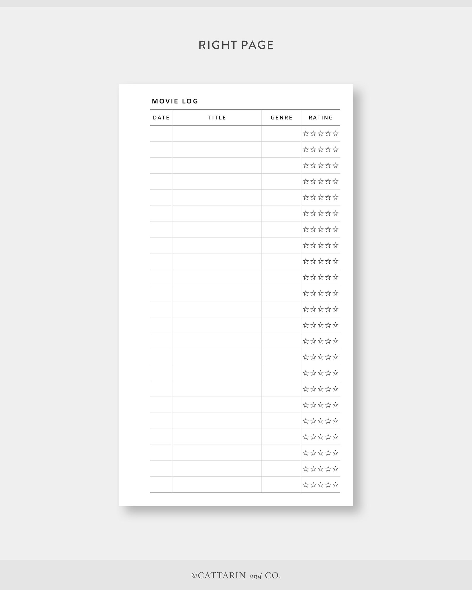 Personal, Movie Log Printable | Movies to Watch | Movie Tracker, Cinema ...