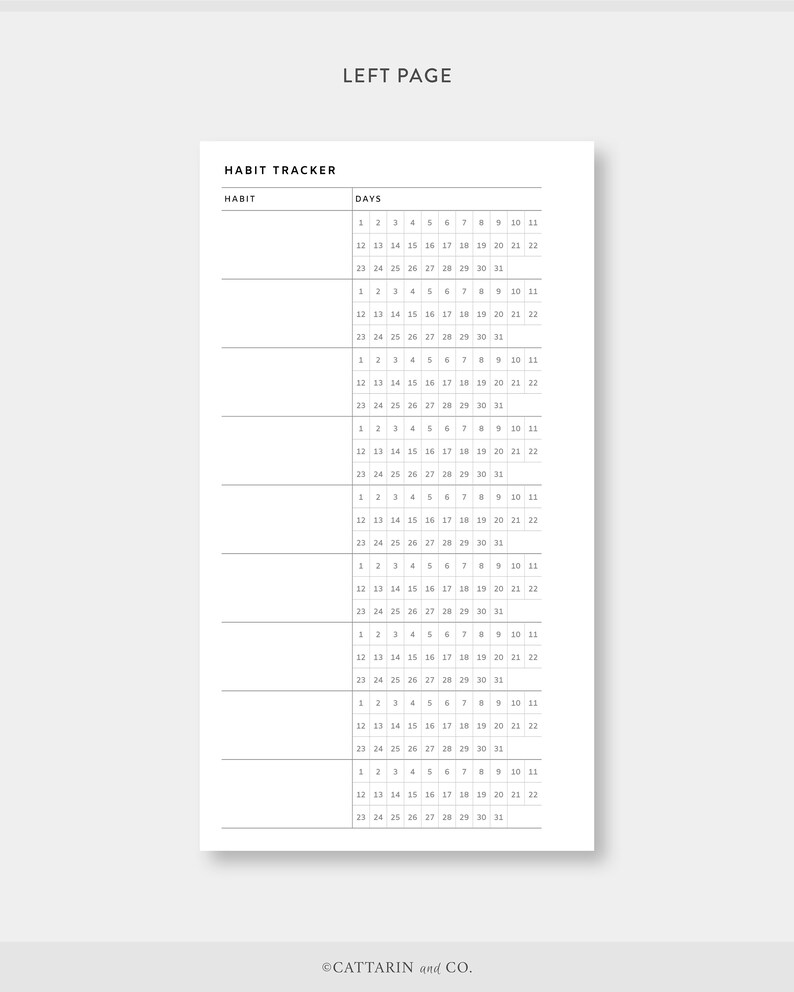 Personal, Monthly Habit Tracker Printable | Routin Track | Simple ...