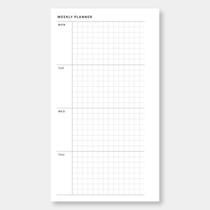 Personal, Weekly Planner Printable Grid | Week on Two Pages | Undated ...