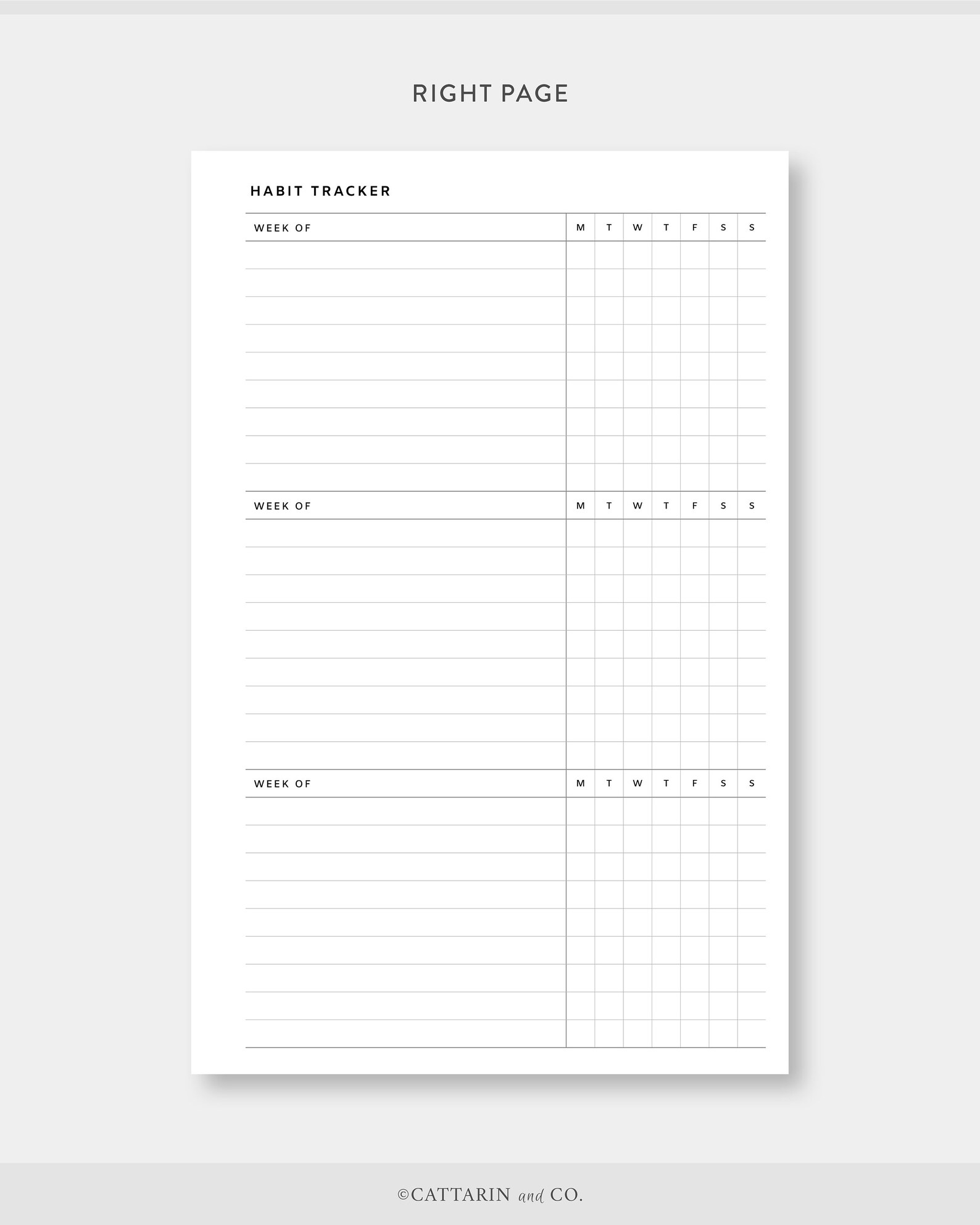 Half Weekly Habit Tracker Printable Routin Track Simple - Etsy