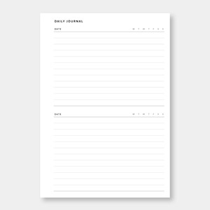 Personal Wide, 2D1P Daily Journal | Lined Daily Planner Printable ...