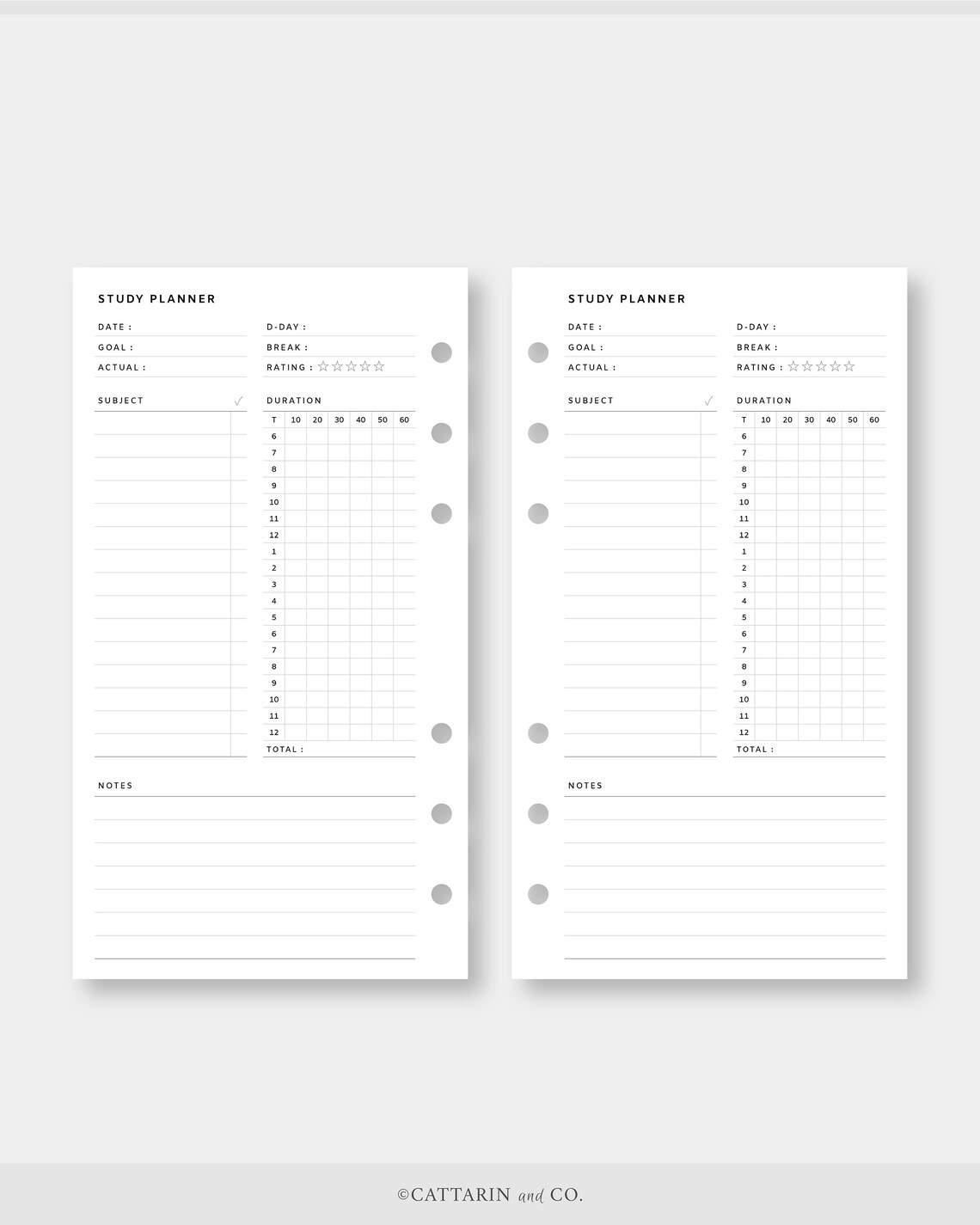 Personal, Study Planner Printable Daily Study Session Template ...