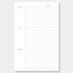 Half Letter, 5 Days Weekly Planner Printable Monday - Friday, Grid ...