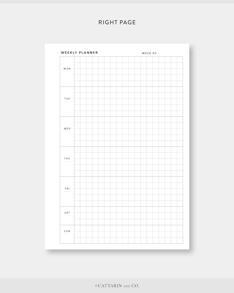 Personal Wide, Undated Weekly Planner Grid Paper | Week on Two Pages ...