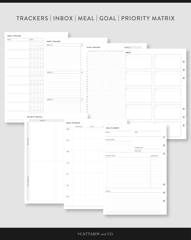 A5 Undated Planner Bundle Printable Planner Kit Yearly - Etsy