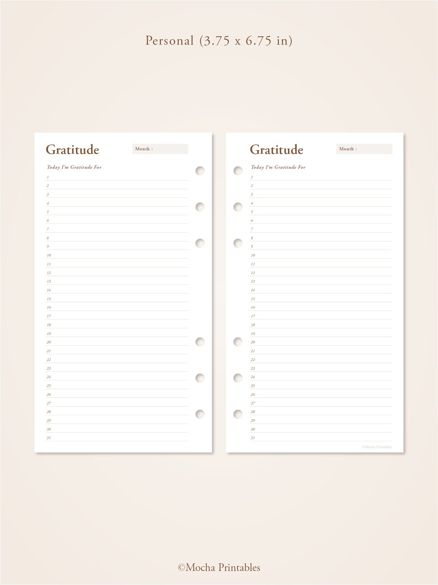 Gratitude Journal | A4, A5, US Letter, Half Letter, Personal, Personal ...