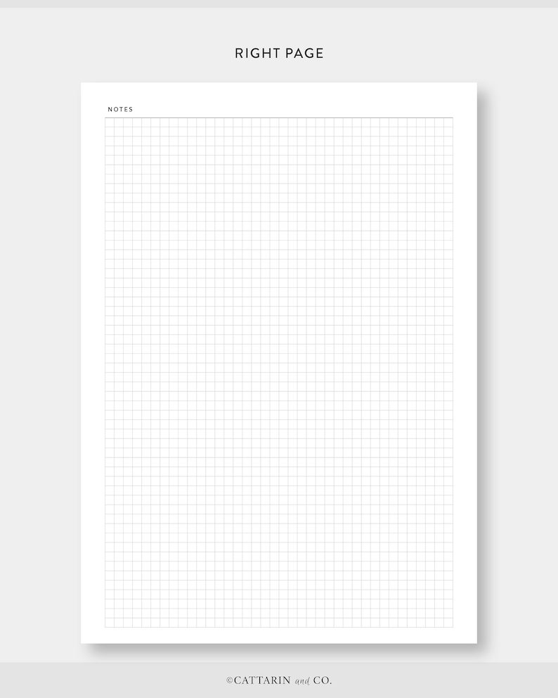 A4 | US Letter, Undated Daily Planner Printable Grid Paper | Day on Two ...