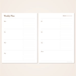 Weekly Planner Printable | WO2P Weekly to Do List | A4, A5, US Letter ...