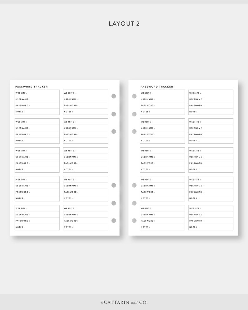 Personal Wide, Password Tracker Printable | Password Log Password ...
