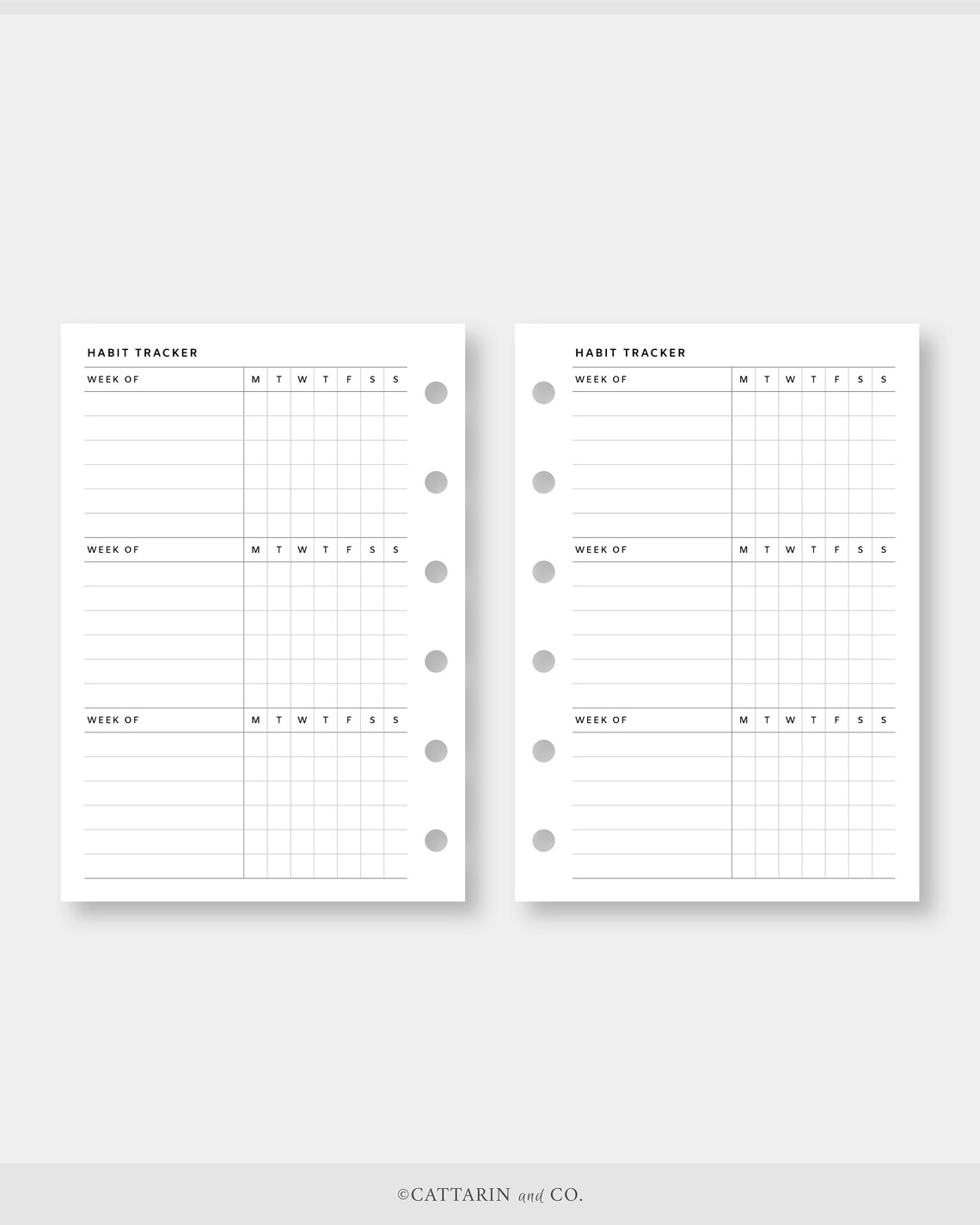 Pocket Plus, Weekly Habit Tracker Printable Routin Track Simple Minimal ...