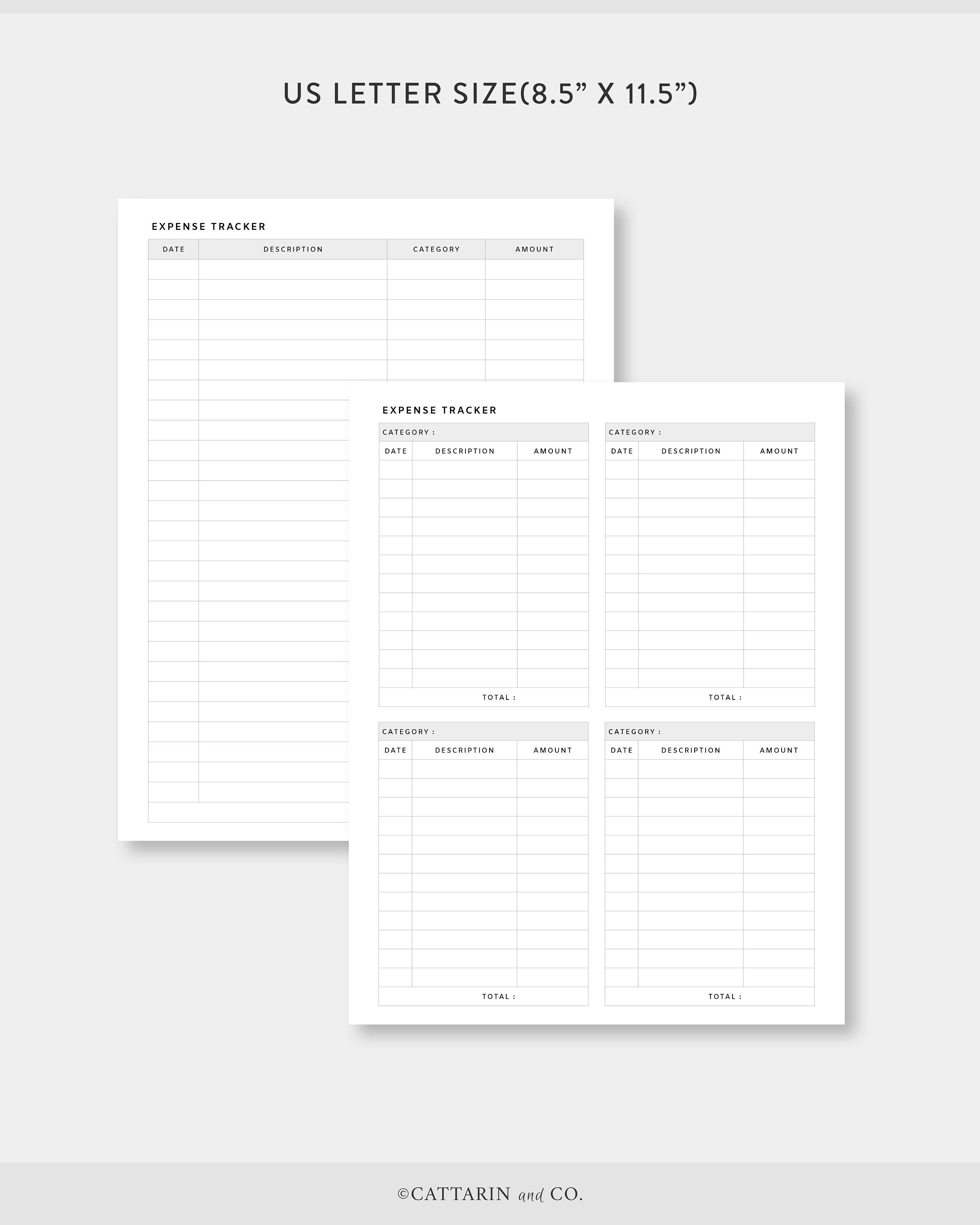 A4 | US Letter,expense Tracker Printable | Spending Log, Purchase ...