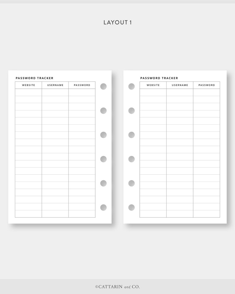 Pocket Password Tracker Printable Password Log Password - Etsy