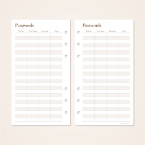 Password Tracker Printable | Password Log Password Keeper | A4, A5, US ...
