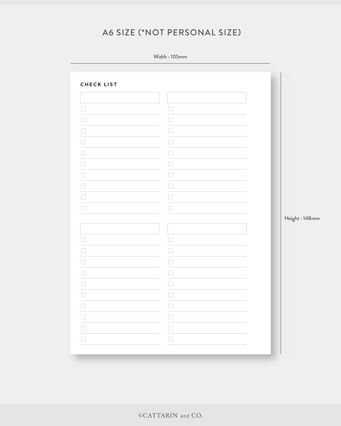 A6, Check List Printable | Blank to Do List Template | Task Tracker ...