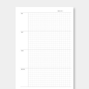 A5, Weekly Planner Printable Grid | Week on Two Pages | Undated ...