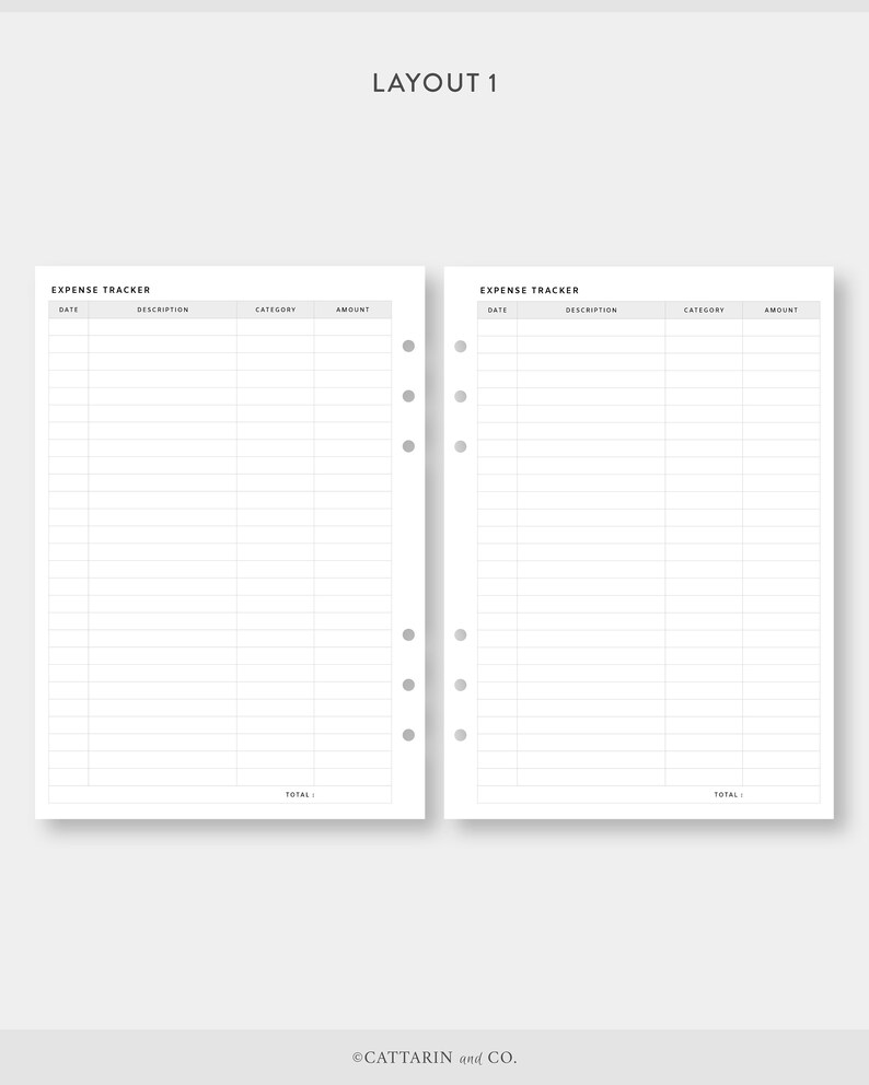 A5, Expense Tracker Printable Spending Log, Purchase Recorder, Spending ...