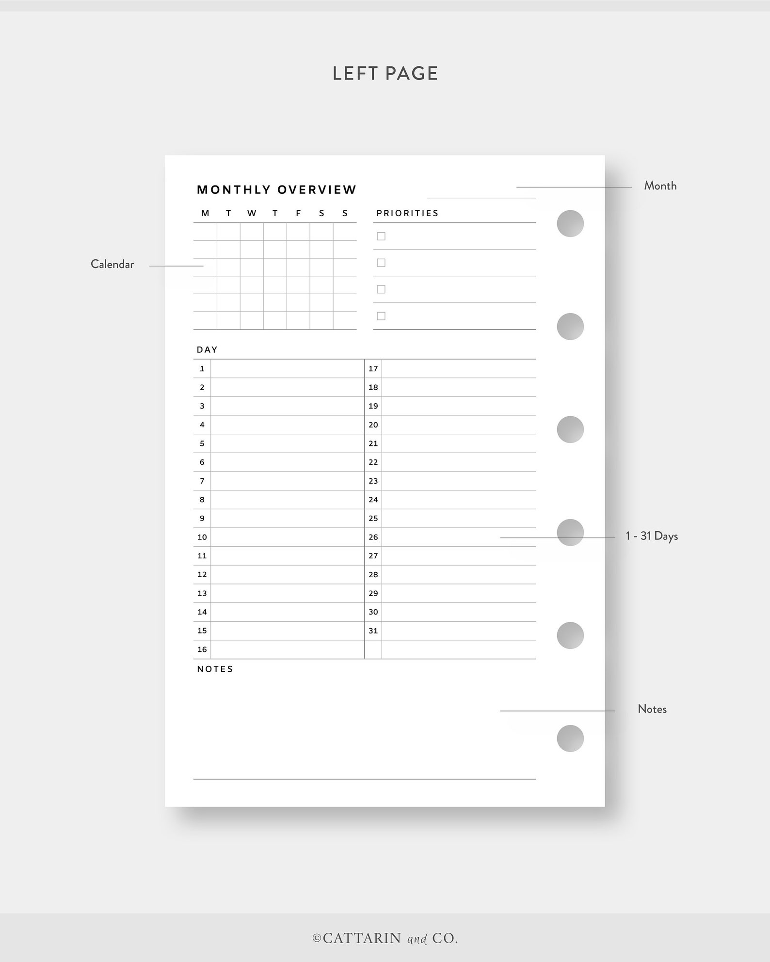 Pocket, Monthly Overview Printable | Month at a Glance | Month on One ...